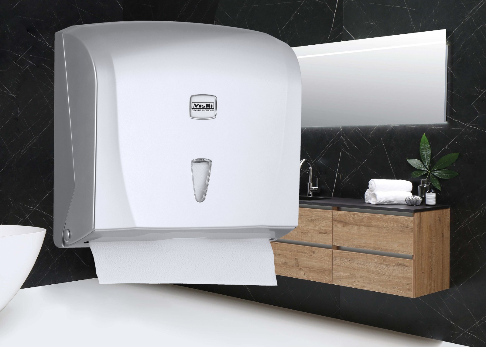 Z Folded Paper Towel Dispenser Capacity 200 (Metallic)